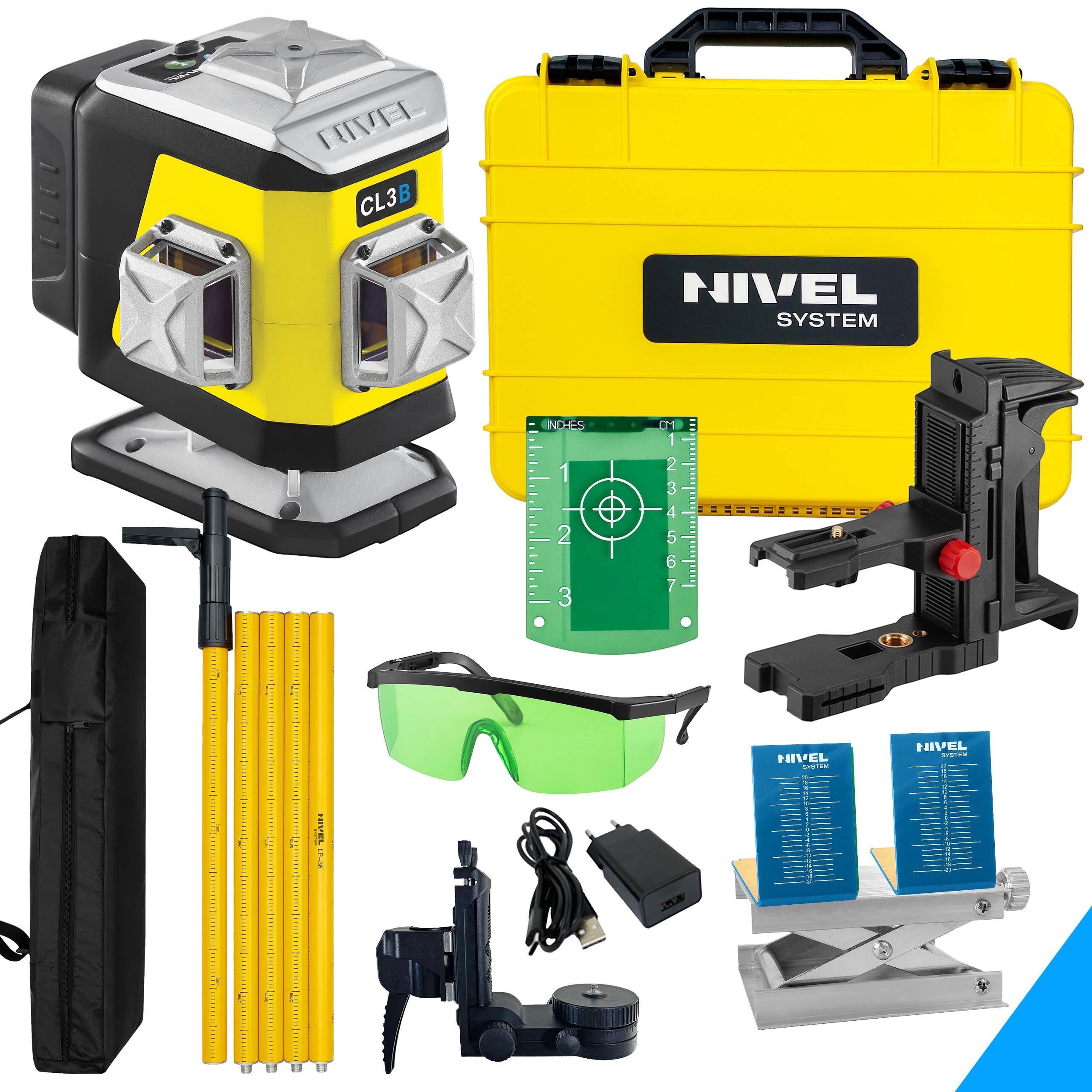Laser krzyżowy Nivel System CL3B niebieski (3 x 360) + tyczka | Sklep ...