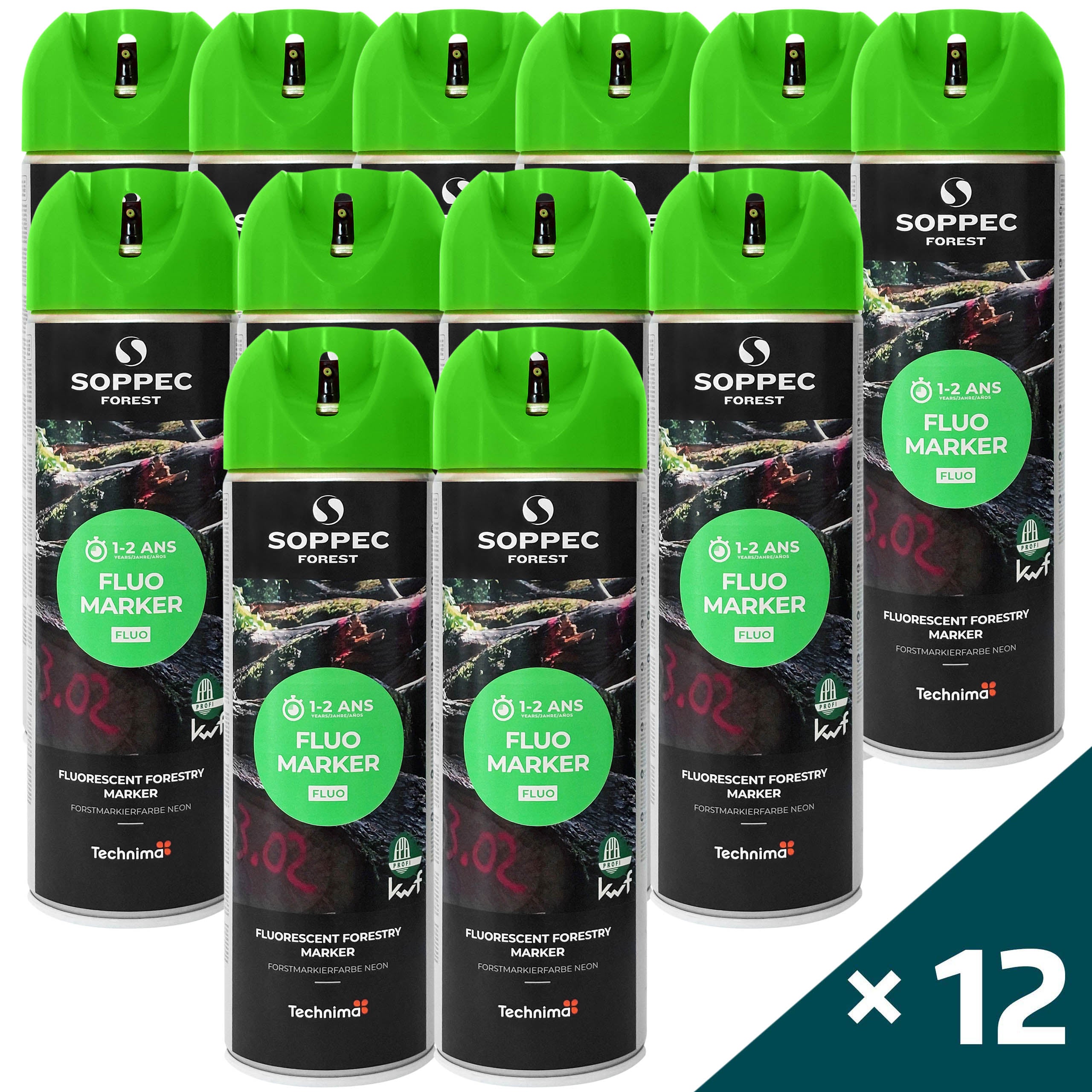 Farba do znakowania drzew Soppec FOREST FLUO MARKER zielona 12 szt ...